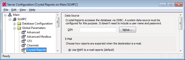 Crystal Reports Driver Guide - Configuring Crystal Reports Server Settings